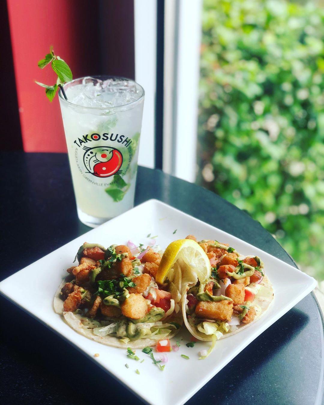 Takosushi menu in Columbia, South Carolina, USA