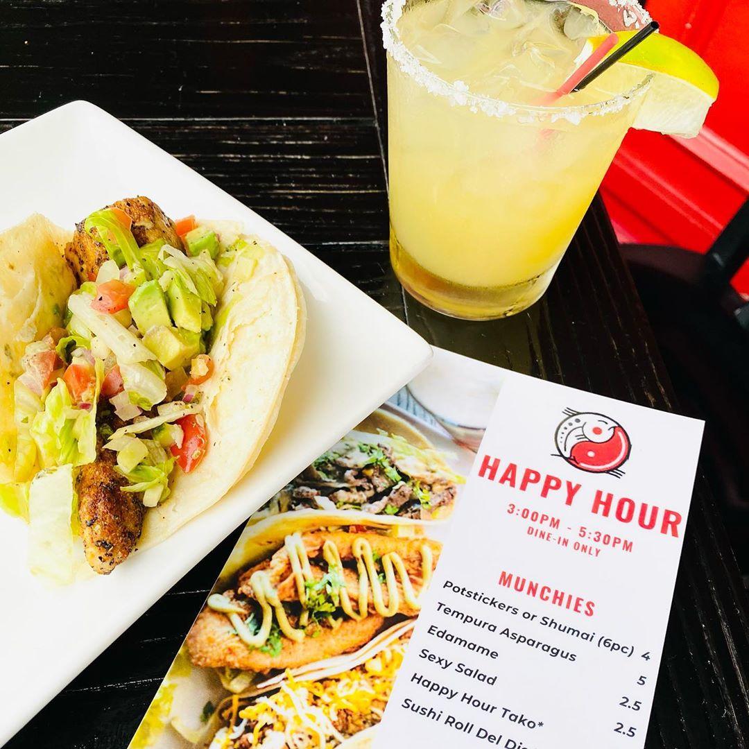 Takosushi menu in Columbia, South Carolina, USA