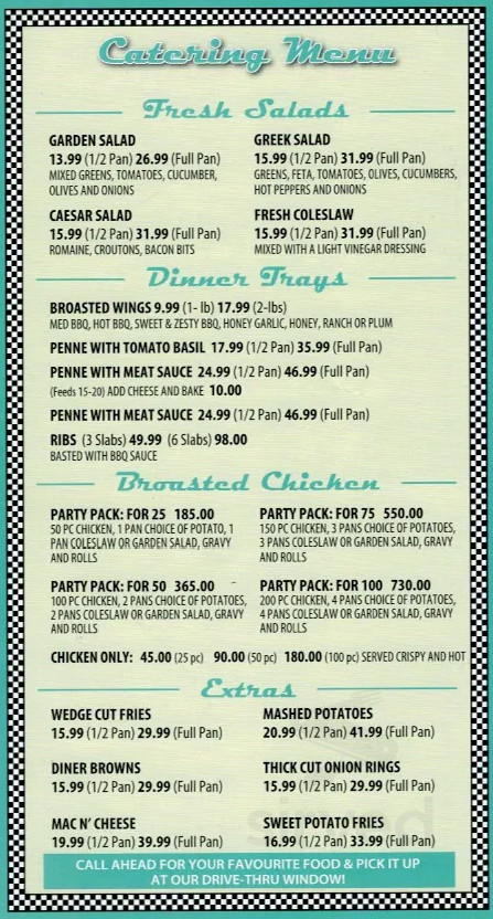 Michigan Diner menu in Windsor, Ontario, Canada