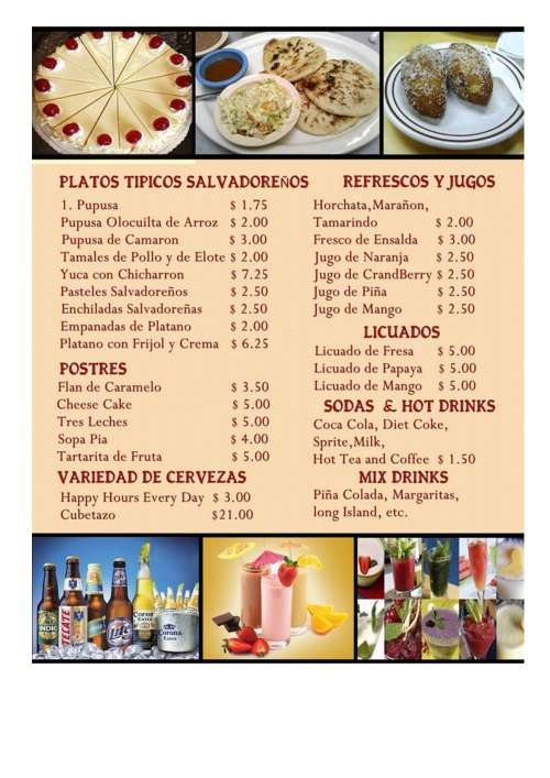 El Puente De Oro Restaurant menu in Wheaton-Glenmont, Maryland, USA