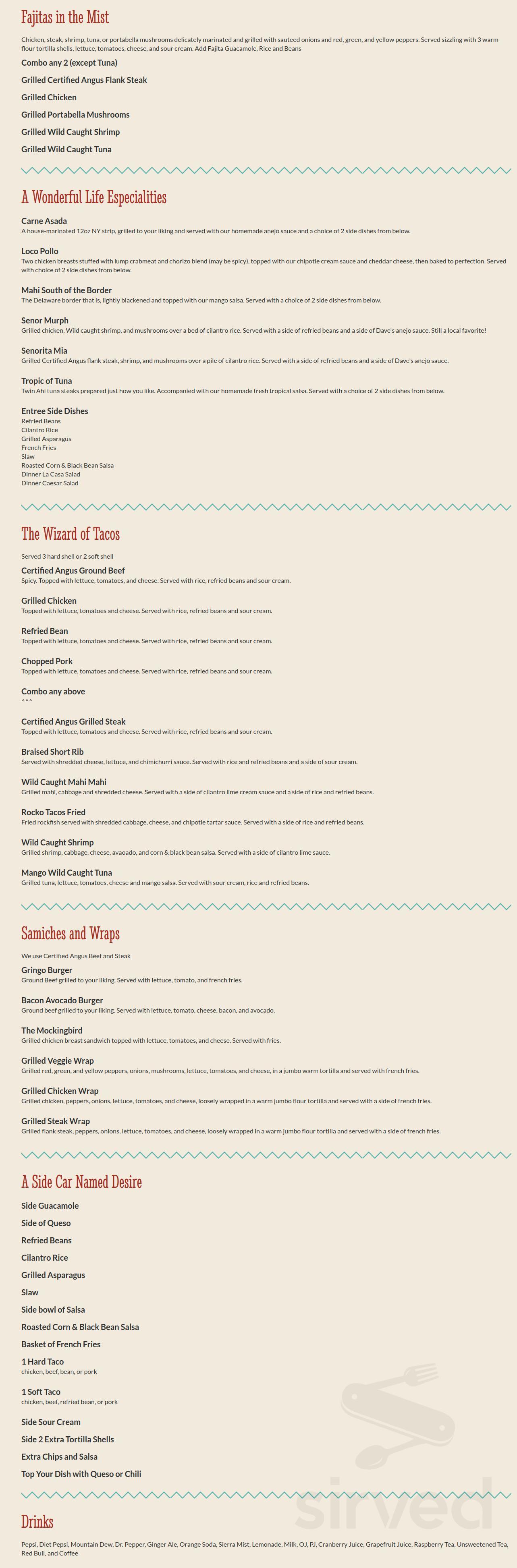Tequila Mockingbird menus in Ocean City, Maryland, United States