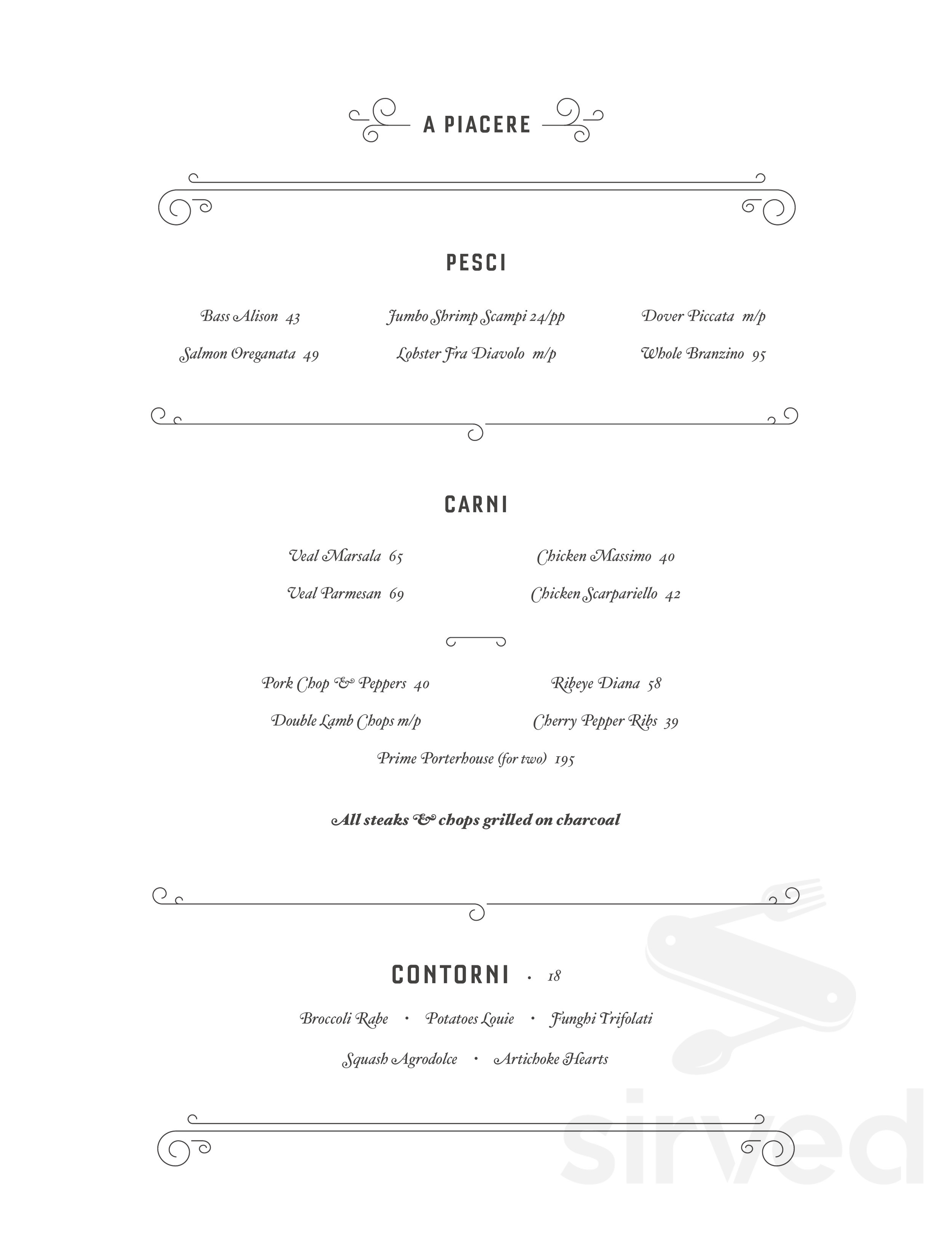 Carbone menu in Miami Beach, Florida, USA