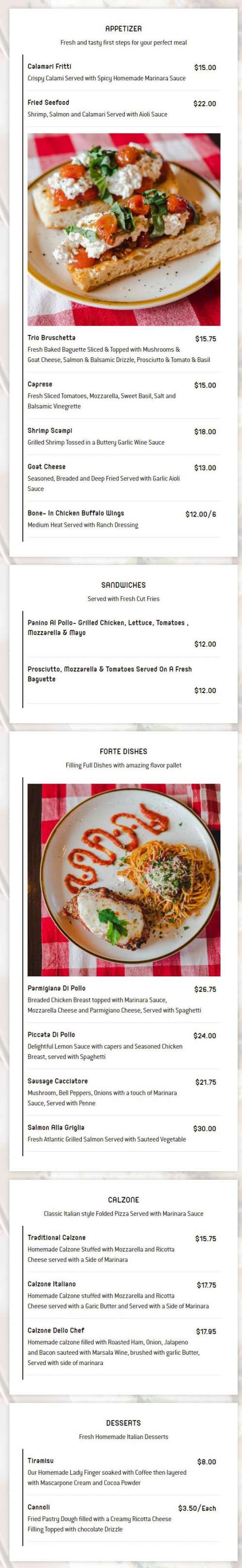 Chill Bar & Grill menu in Las Vegas, Nevada, USA