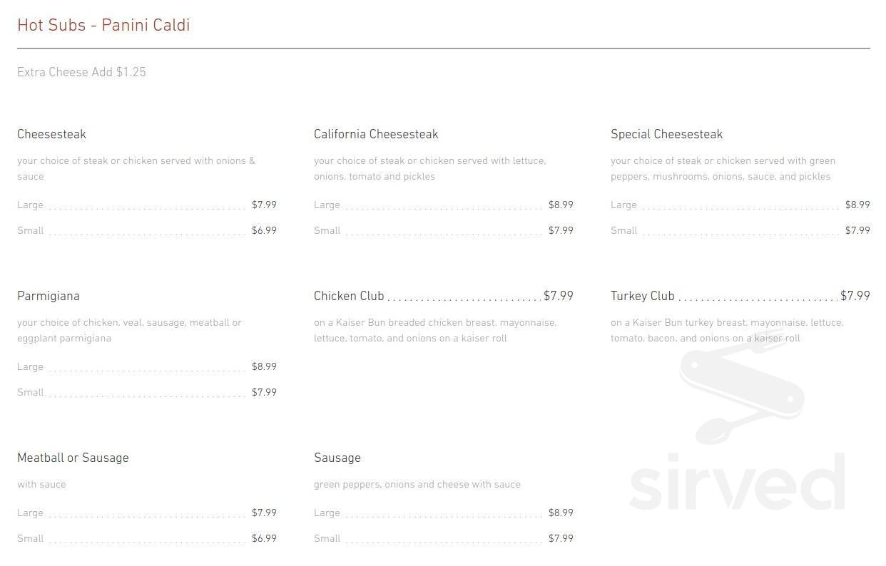 Bruno Scipioni's Italian Ristorante & Pizzeria menu in Bethlehem ...