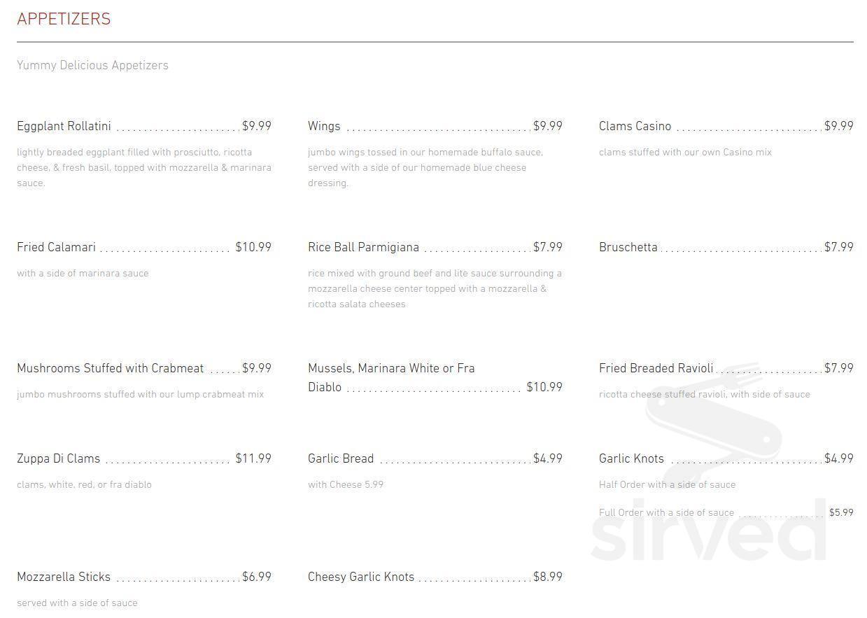 Menu for Bruno Scipioni's Italian Ristorante & Pizzeria in Bethlehem ...