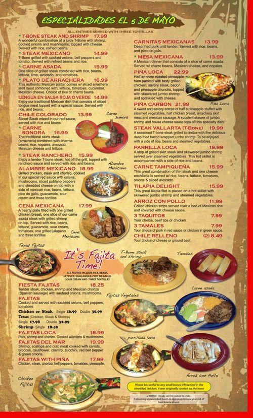 Cinco De Mayo menu in Grand Rapids, Michigan, USA