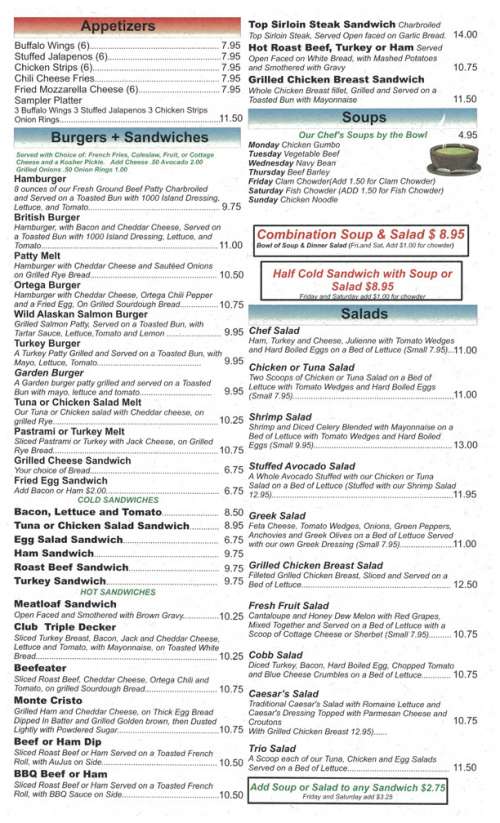 North Hollywood Diner menu in North Hollywood, California, USA