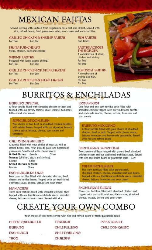 Don Juan's Mexican Restaurant menu in Lexington, North Carolina, USA