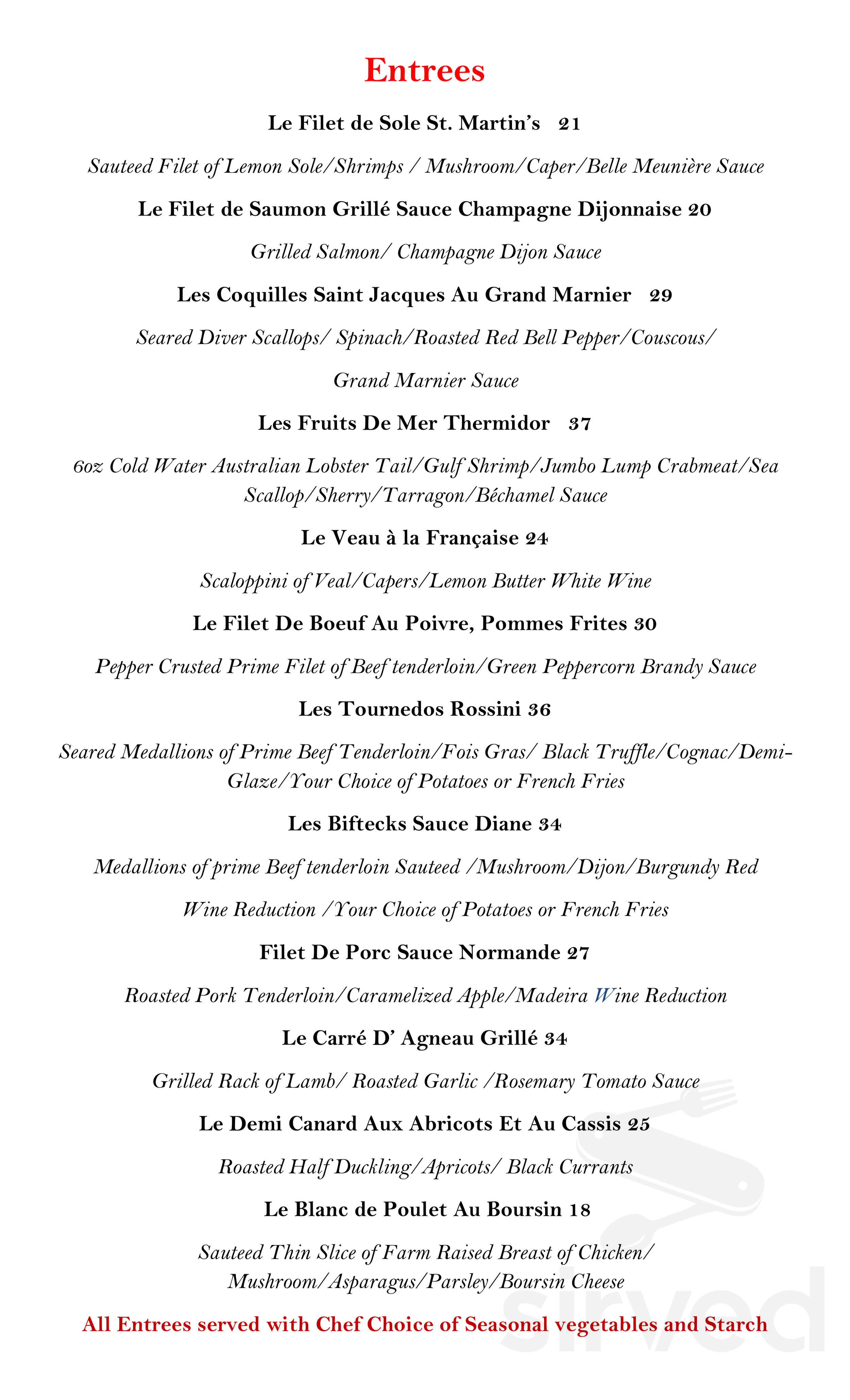St Martins menus in Dallas, Texas, United States