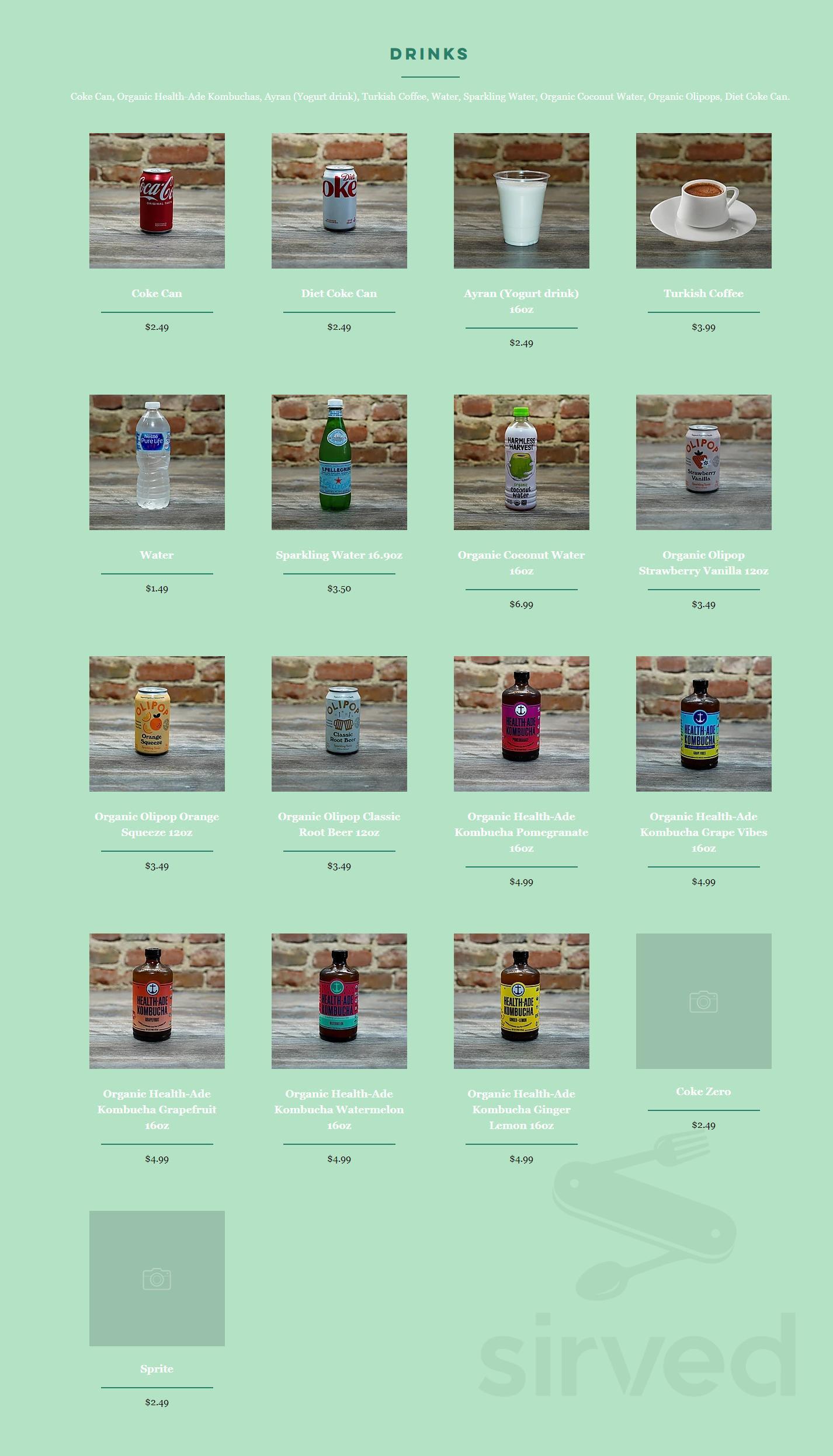 The Bite menu in San Francisco, California, USA