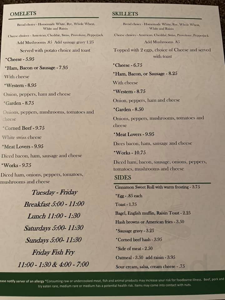 Menu - Randolph WI's Moe's Cafe | Sirved