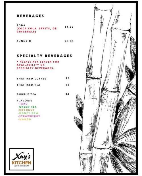 Xay's Kitchen Laos & Thai Cuisine menu in Danbury, Connecticut, USA