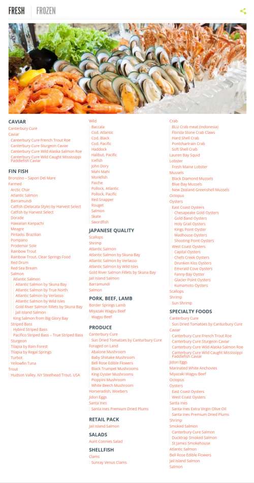 Samuels And Son Seafood menu in Las Vegas, Nevada, USA