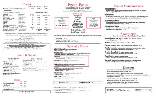 Chi-Chi's Pizza menu in Simi Valley, California, USA