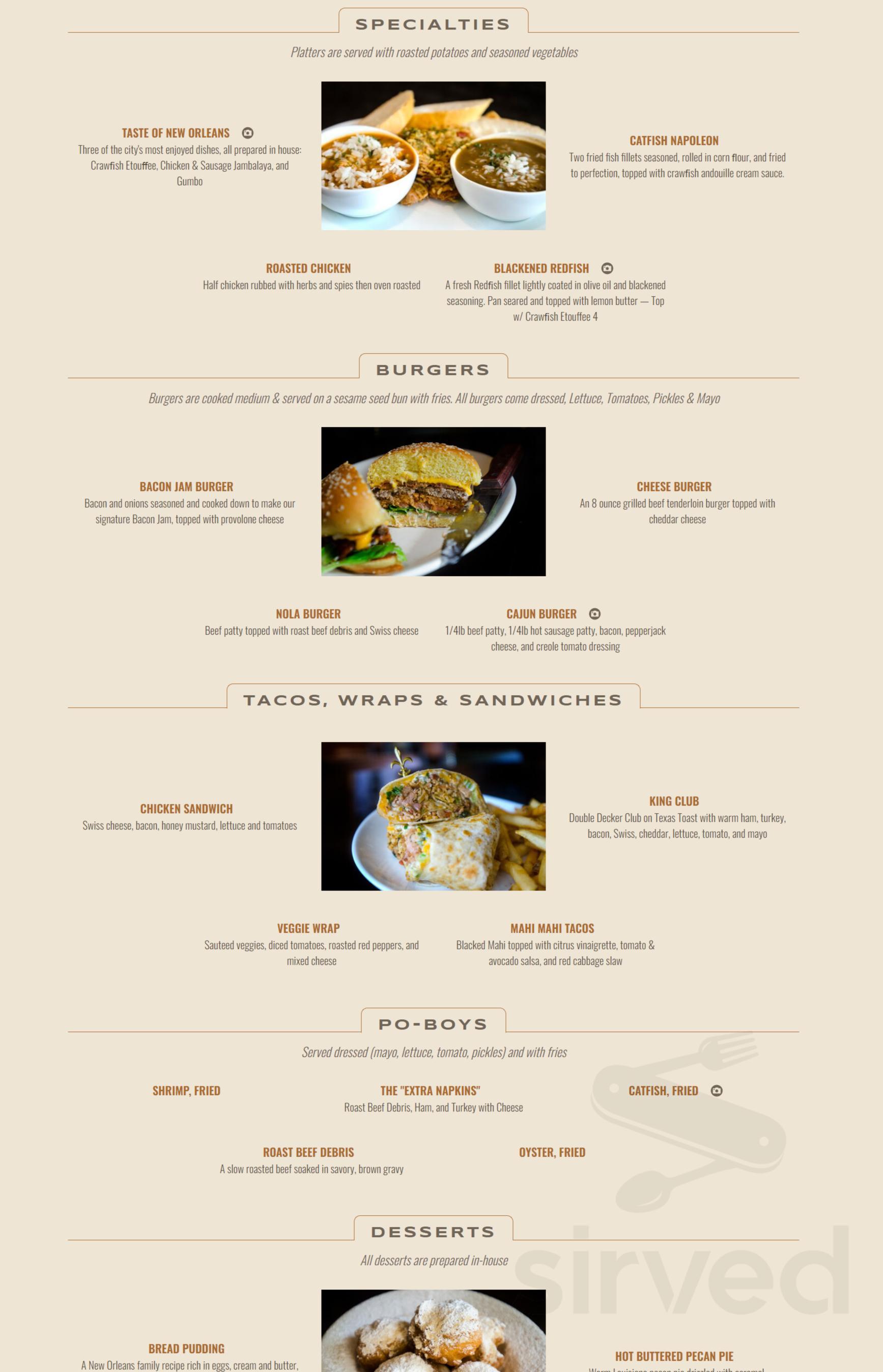 Coterie Restaurant & Oyster Bar menu in New Orleans, Louisiana, USA