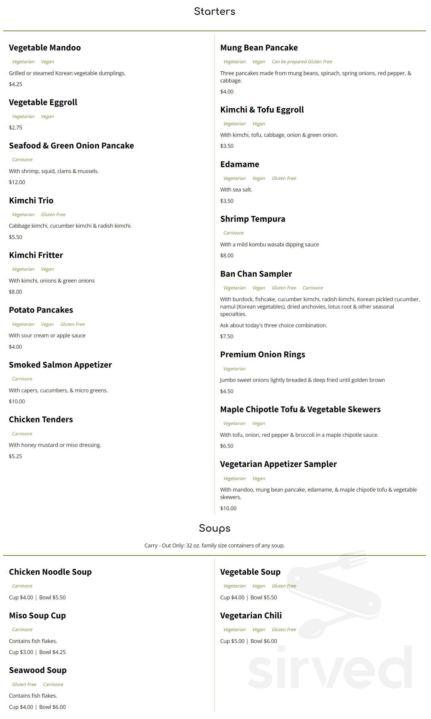 Mark's Kitchen menu in Takoma Park, Maryland, USA