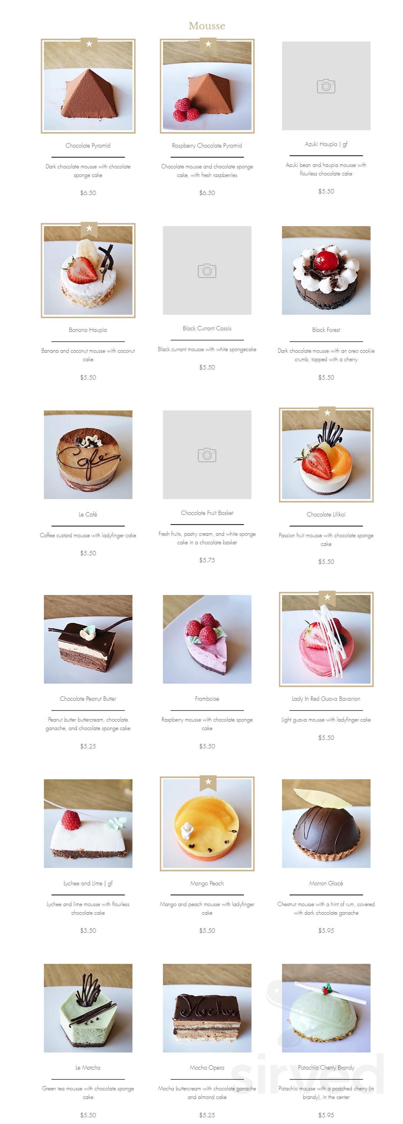 Tiny Pyramid menu in Honolulu, Hawaii, USA