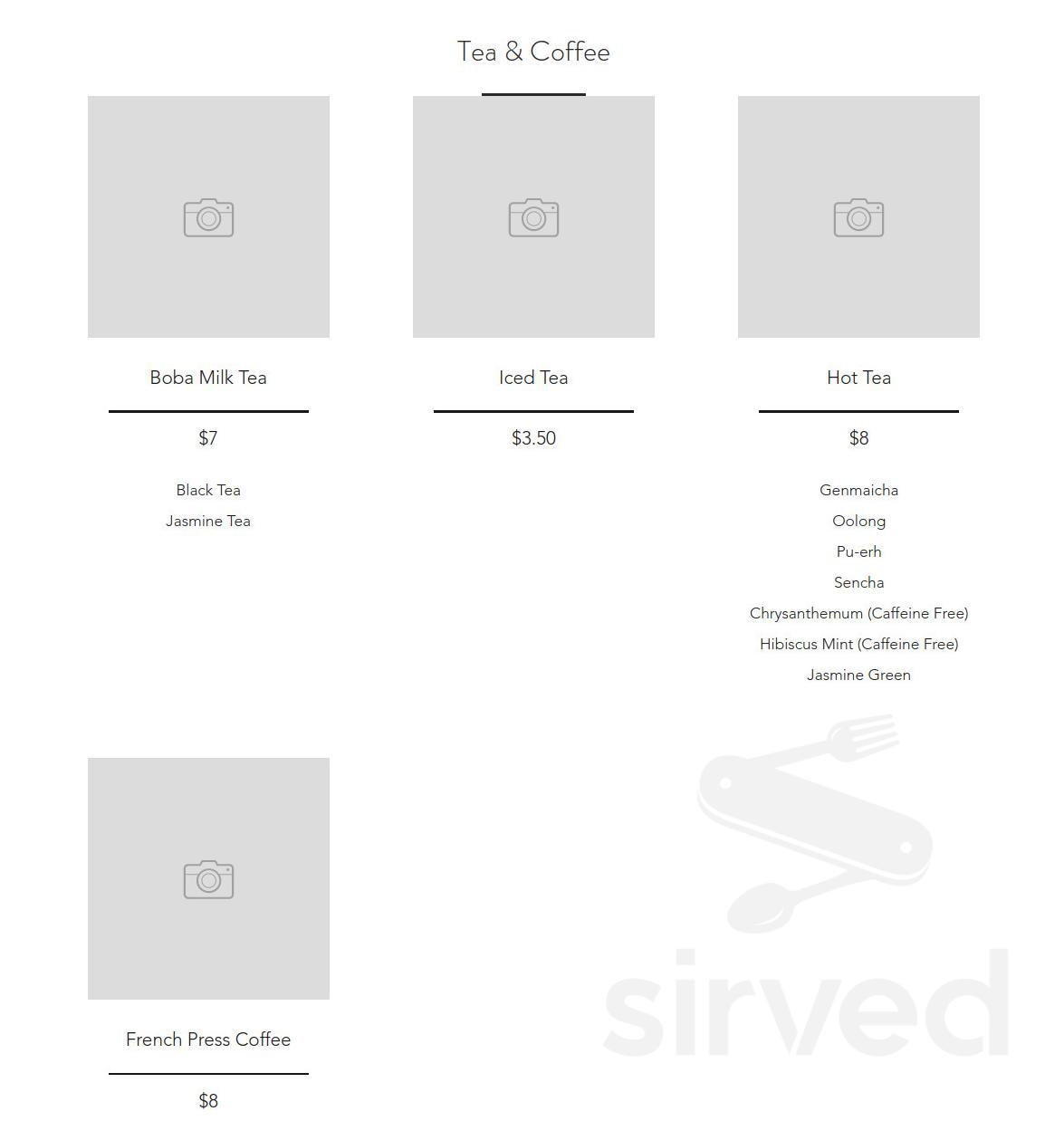 Sweet Chive menu in Austin, Texas, USA