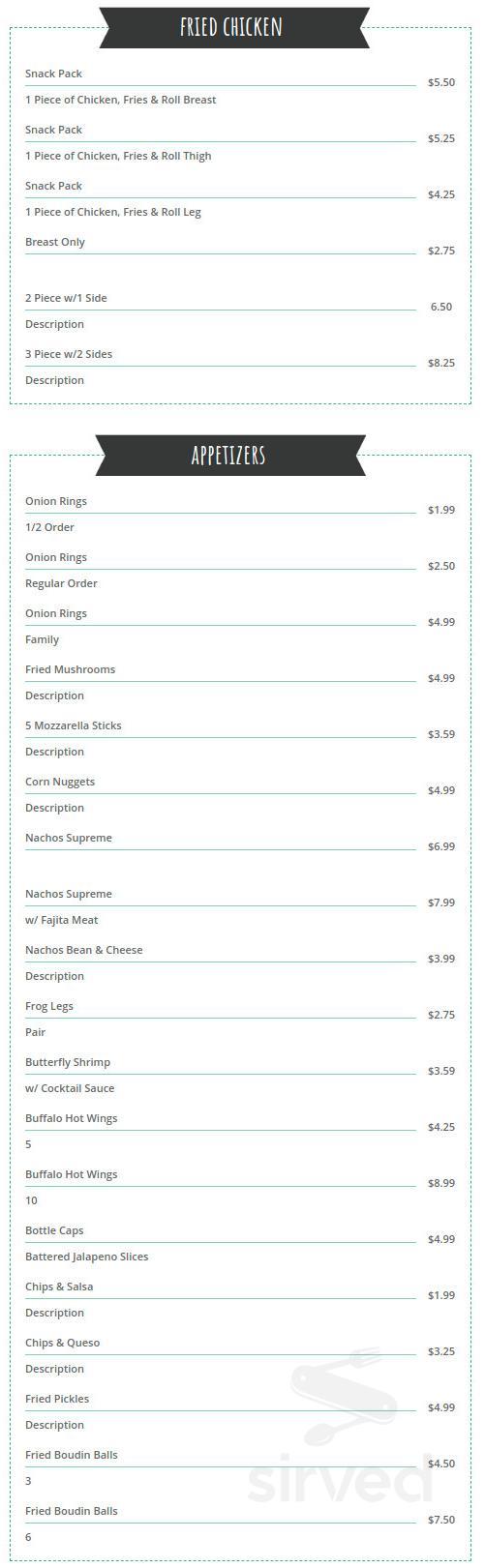 Guerra Grill & Catering menu in Gonzales, Texas, USA