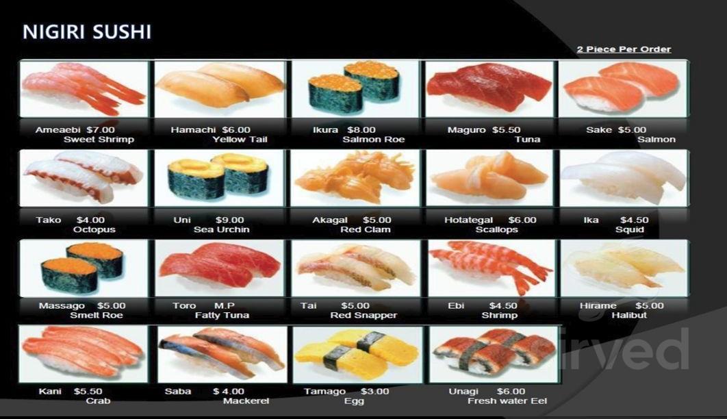 Abashiri Japanese Restaurant menu in Bloomingdale, Illinois, USA