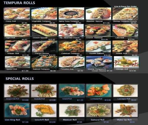 Abashiri Japanese Restaurant menu in Bloomingdale, Illinois, USA