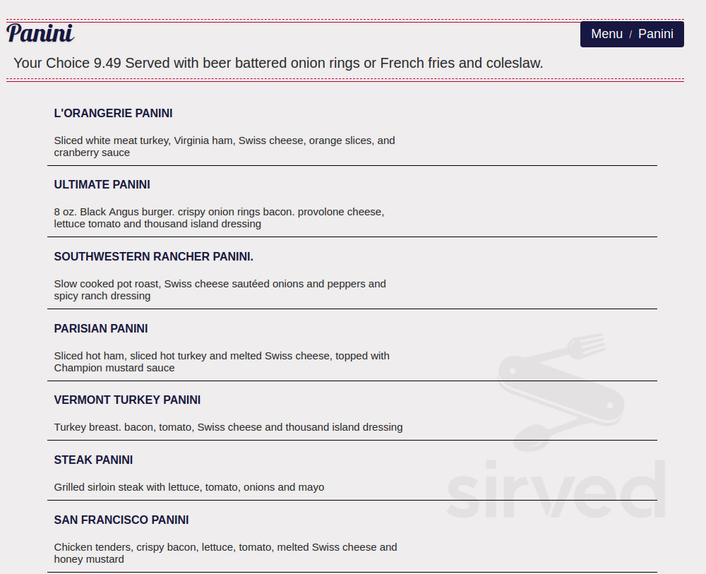Menu - Lititz PA's Knight & Day Diner | Sirved