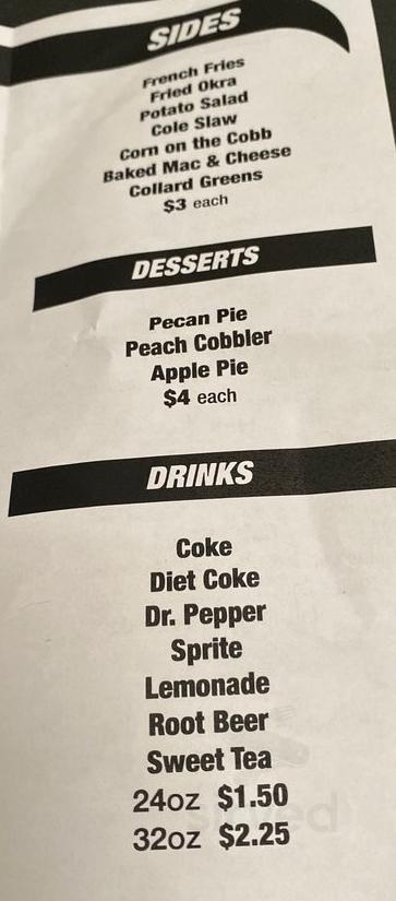 Menu for Hot Mess BBQ & Soul Food in Albuquerque, New Mexico, United States