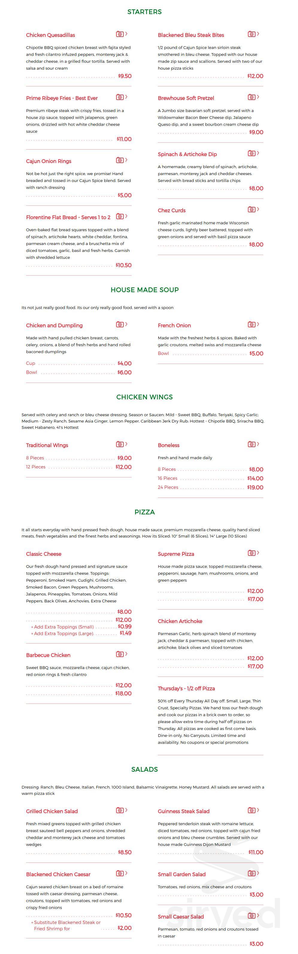 Jerzi's 41 Sports Bar and Grill menu in Champion, Michigan, USA