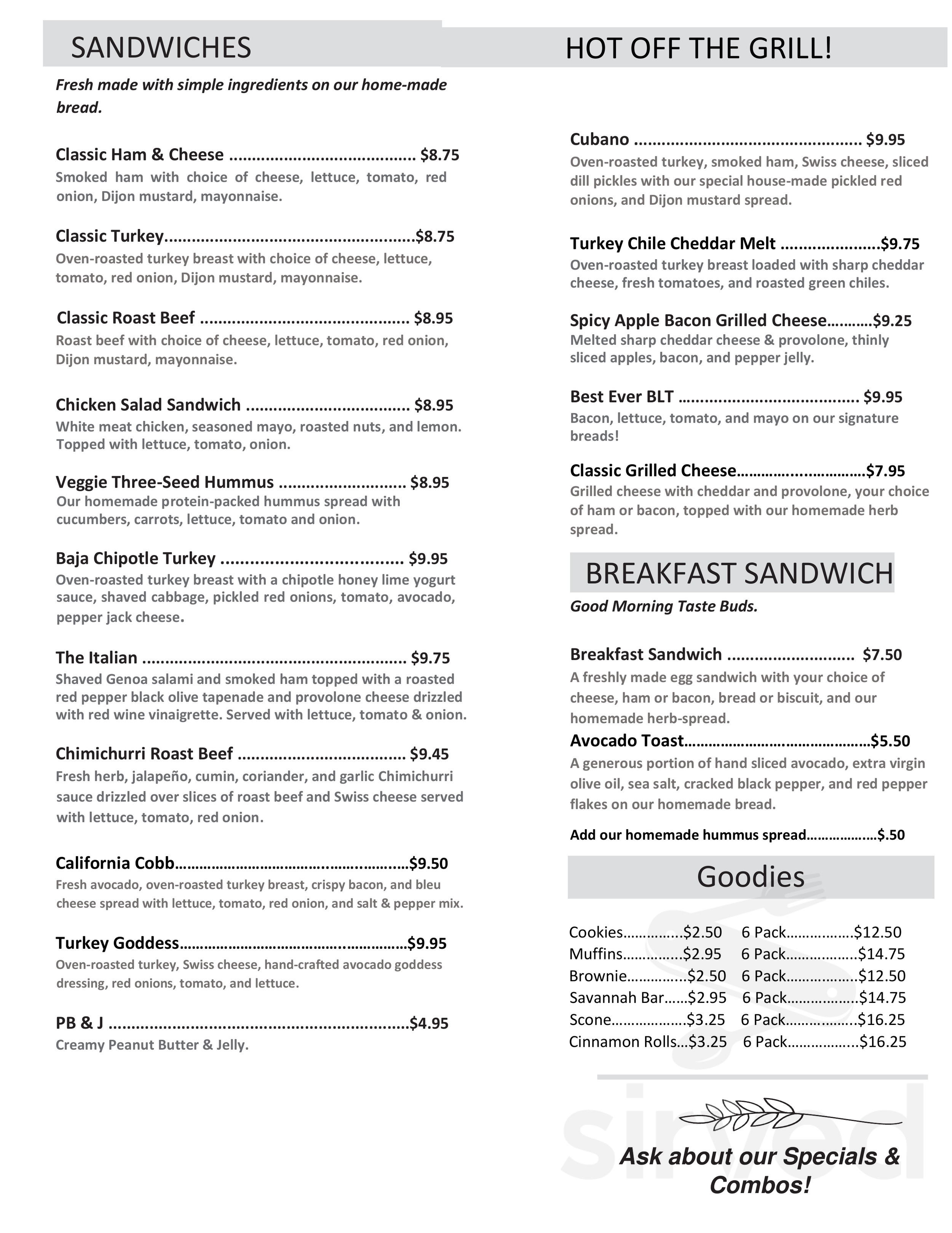 Menu - Longmeadow MA's Great Harvest | Sirved