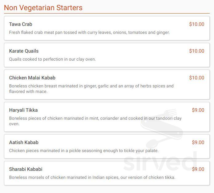 Bukhara Grill menu in Brooklyn, New York, USA