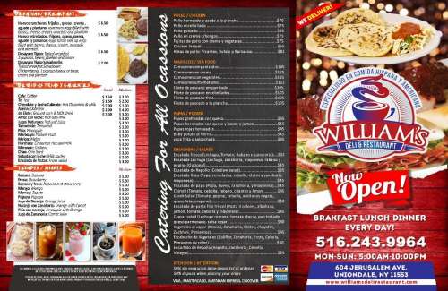 WILLIAMS DELI & RESTAURANT CORP menu in Uniondale, New York, USA
