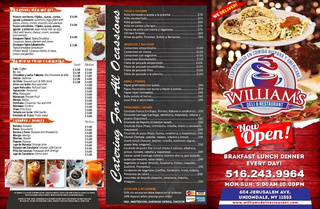 WILLIAMS DELI & RESTAURANT CORP menu in Uniondale, New York, USA