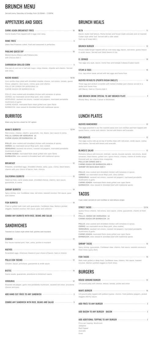 The Remington Bar menu in Whitefish, Montana, USA