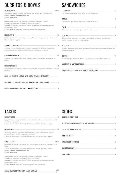 The Remington Bar menu in Whitefish, Montana, USA