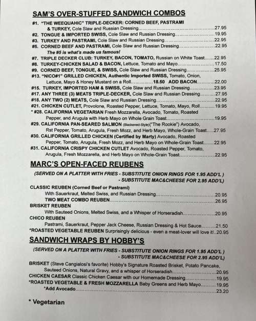 Halsey Deli menu in Newark, New Jersey, USA