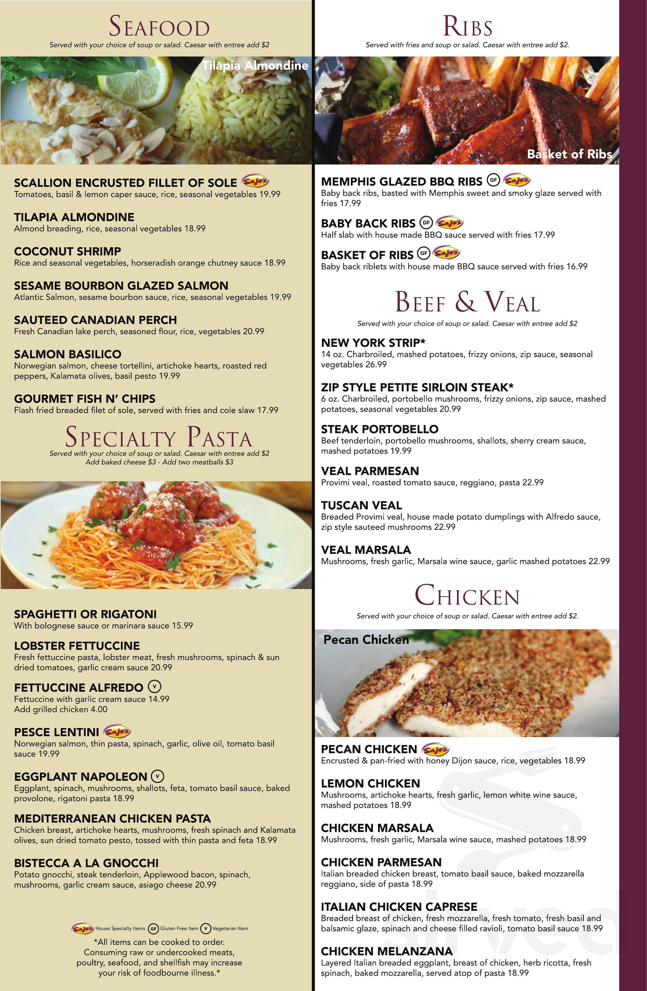 Sajos of Clinton menu in Clinton Twp, Michigan, USA