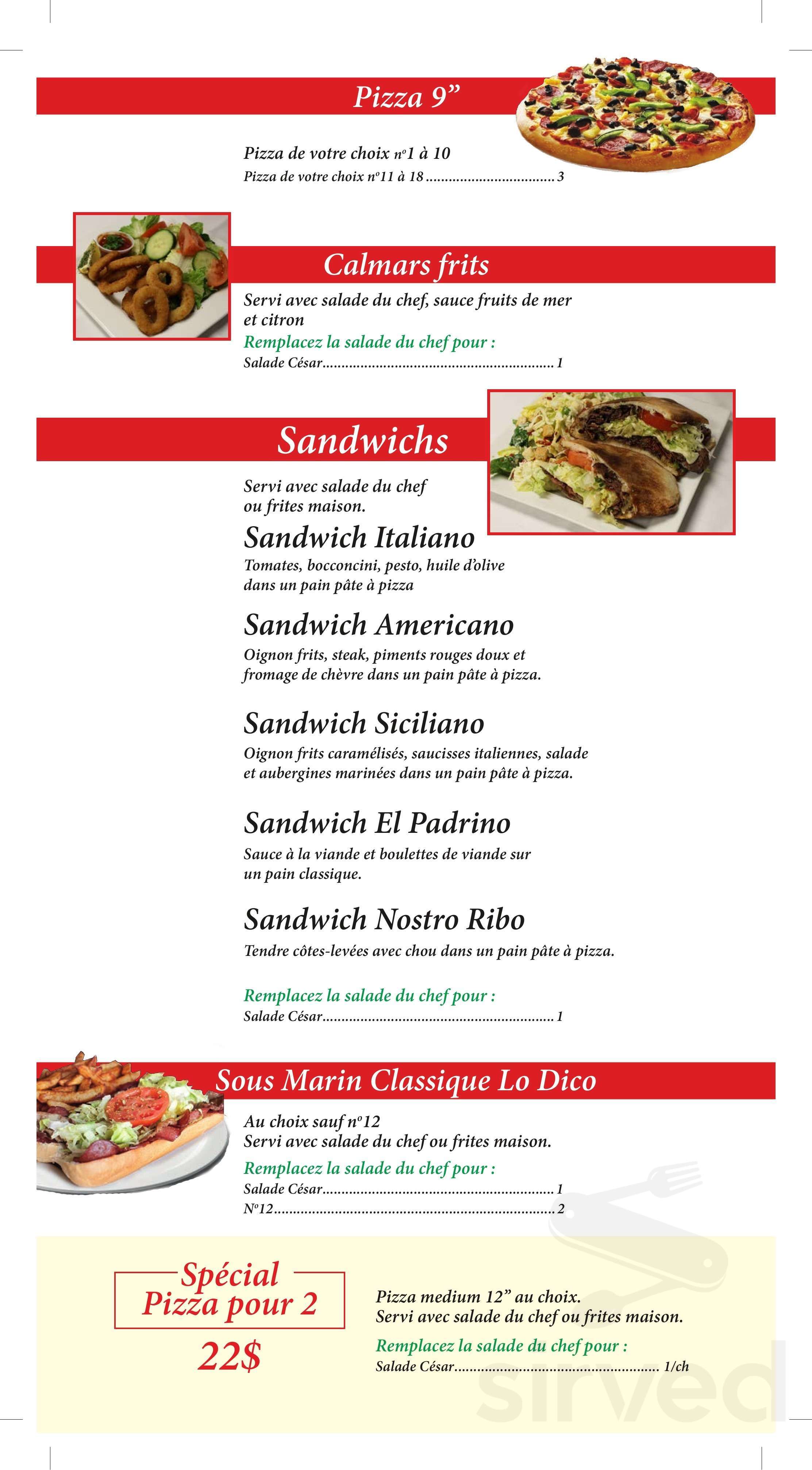 Restaurant Lo Dico Pizzeria menus in Repentigny, Quebec, Canada