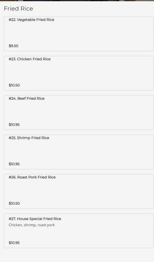 888 Chinese Restaurant menu in Houston, Texas, USA