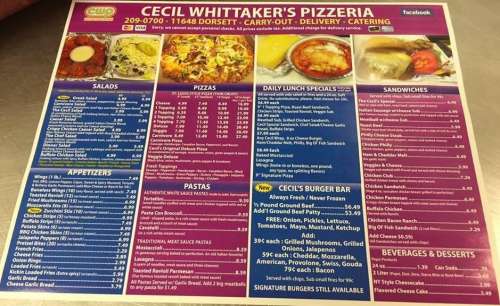 Cecil Whittaker's Pizzeria menu in Maryland Heights, Missouri, USA
