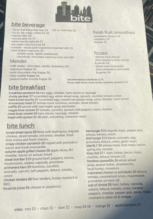 bite rochester menu in Rochester, New York, USA