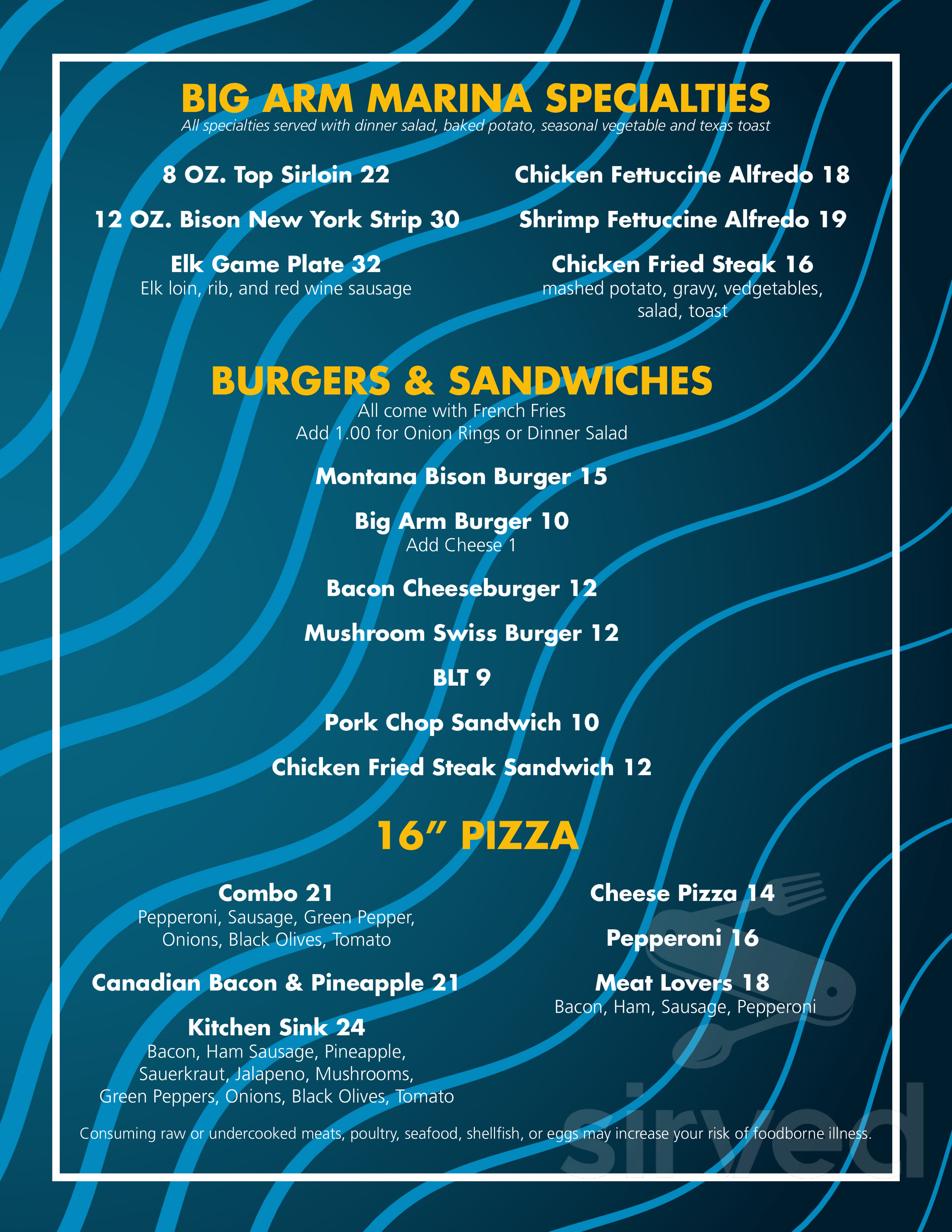 Big Arm Resort menus in Big Arm, Montana, United States