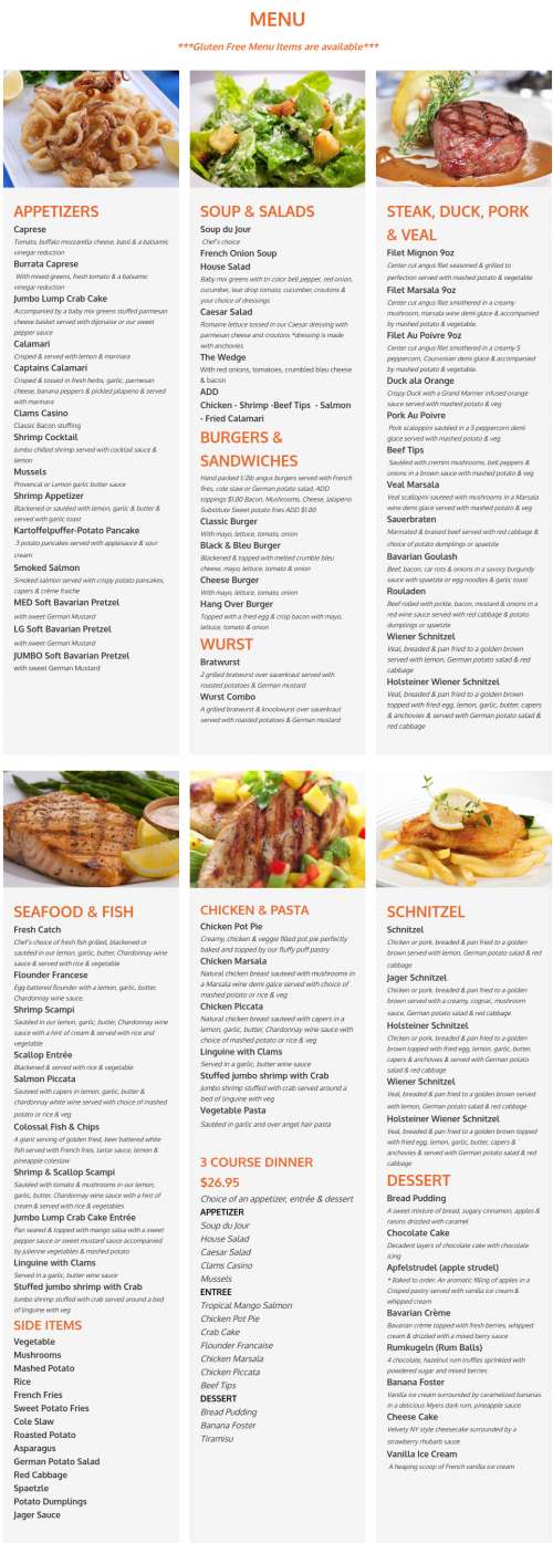 Schnitzel Haus menu in Hobe Sound, Florida, USA