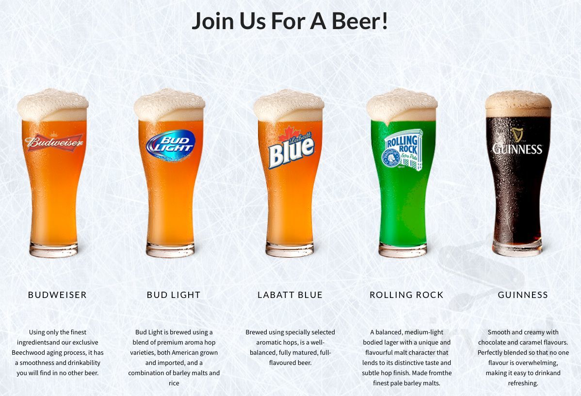 The Overtime Pub menus in Thorold, Ontario, Canada