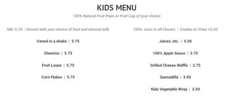 Living Right Health Bar menu in Naugatuck, Connecticut, USA