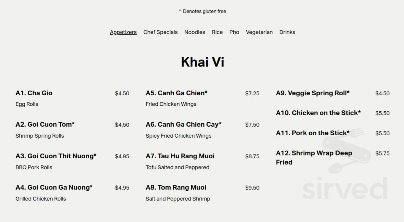 Thien- An Pho (House of Noodle) menu in Harrisonburg, Virginia, USA