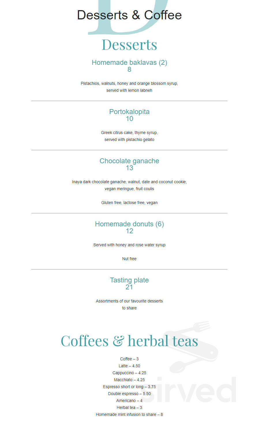 Bistro Kóz menu in Magog, Quebec, Canada