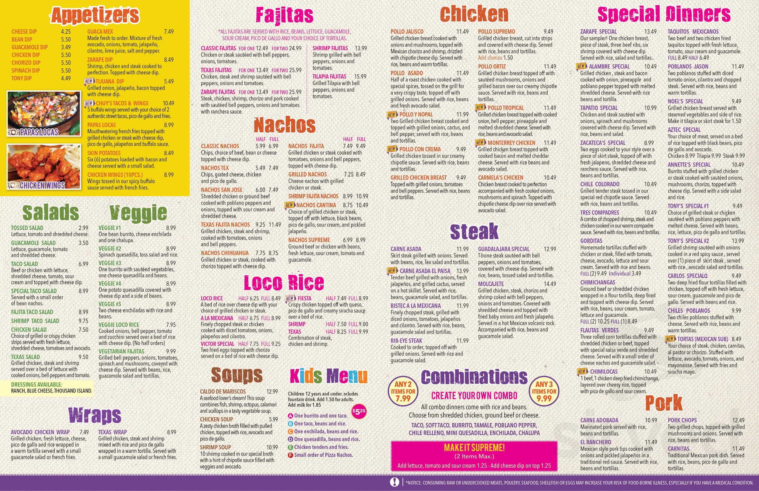 El Zarape Mexican Restaurant menu in Rome, Georgia, USA El Zarape Mexican Restaurant menu in Rome, Georgia, USA