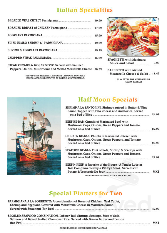 Halfmoon Diner menus in Clifton Park, New York, United States