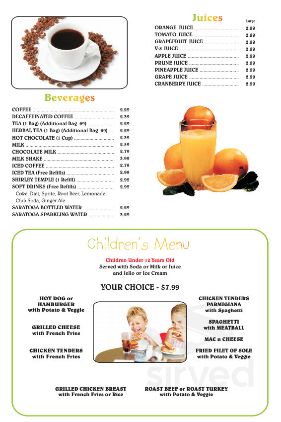 Halfmoon Diner menu in Clifton Park, New York, USA