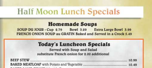Menu for Halfmoon Diner in Clifton Park, NY | Sirved